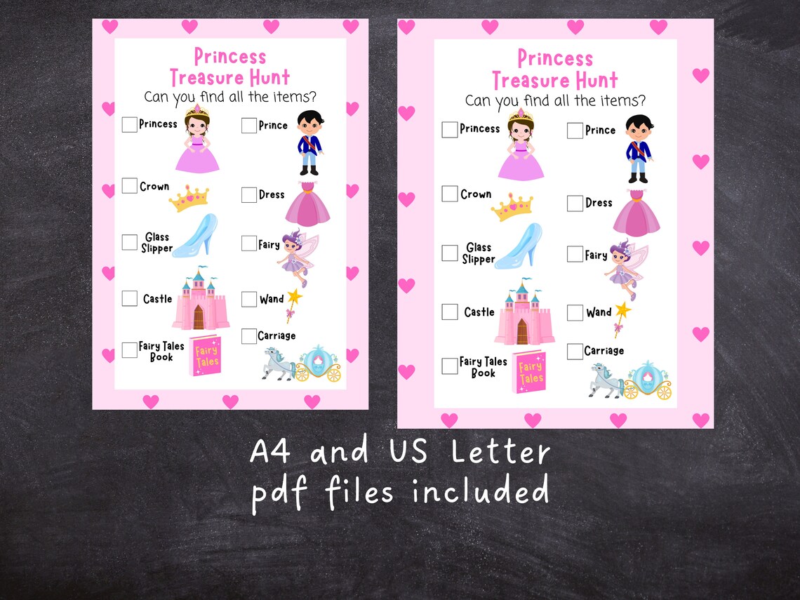 Princess Treasure Hunt, Kids Birthday Party Games, Fairy Tale Scavenger ...