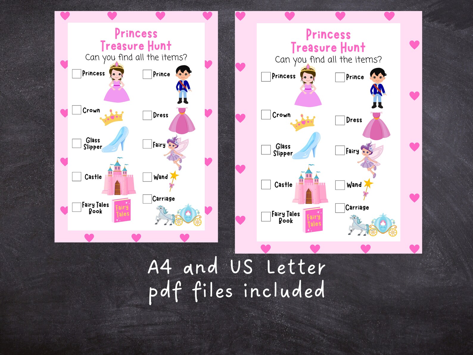 Princess Treasure Hunt, Kids Birthday Party Games, Fairy Tale Scavenger ...