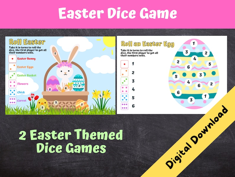 Easter Dice Game: Printable Kids Party Activity (digital Download) - Etsy