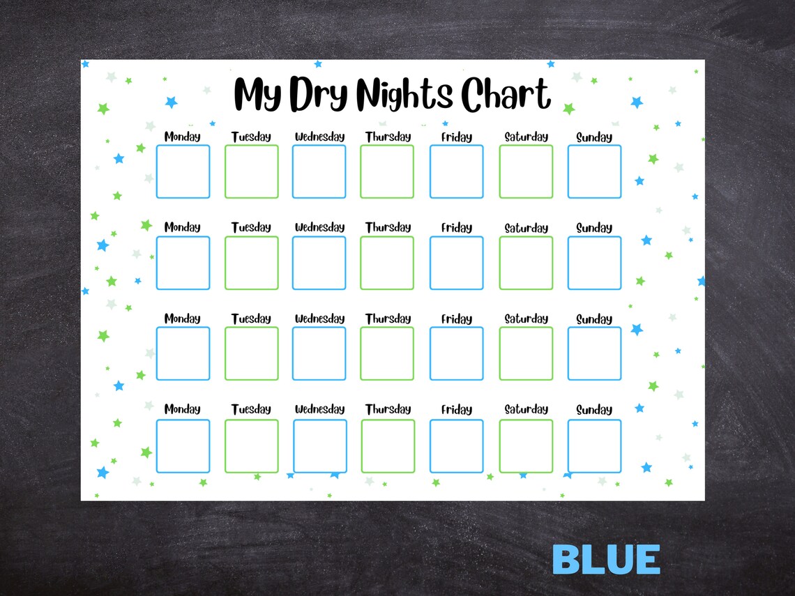 My Dry Nights Reward Chart Potty Training Bed Wetting Support Child ...