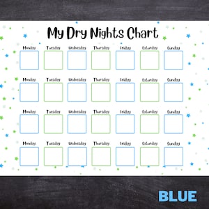 My Dry Nights Reward Chart | Potty Training | Bed Wetting Support ...