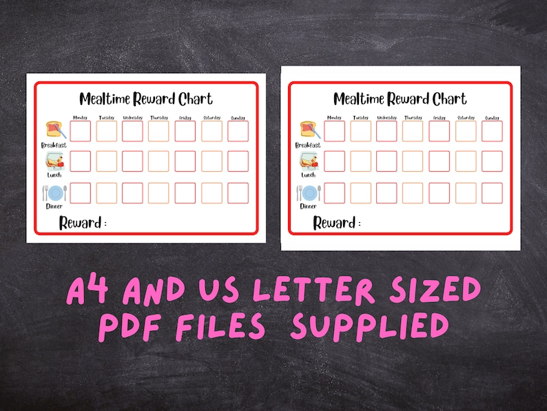 Mealtime Reward Chart, Kids Reward Chart, Fussy Eaters, Picky Eaters ...