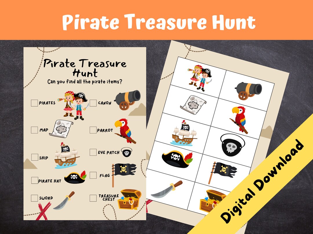 Pirate Treasure Hunt Kids Birthday Party Games Scavenger - Etsy