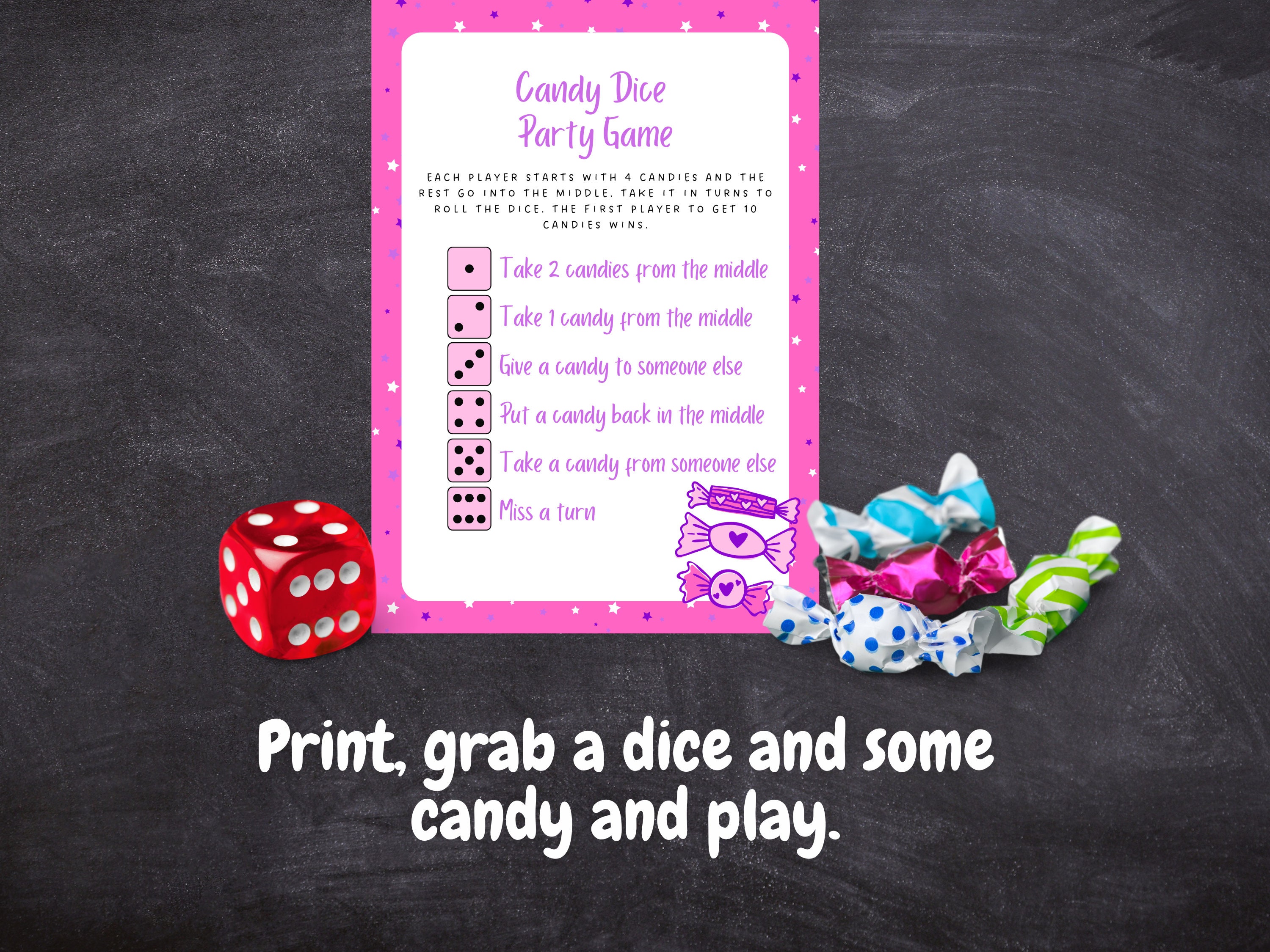 Candy Dice Party Game | Kids Birthday Party | Dice Game | Boys or Girls ...