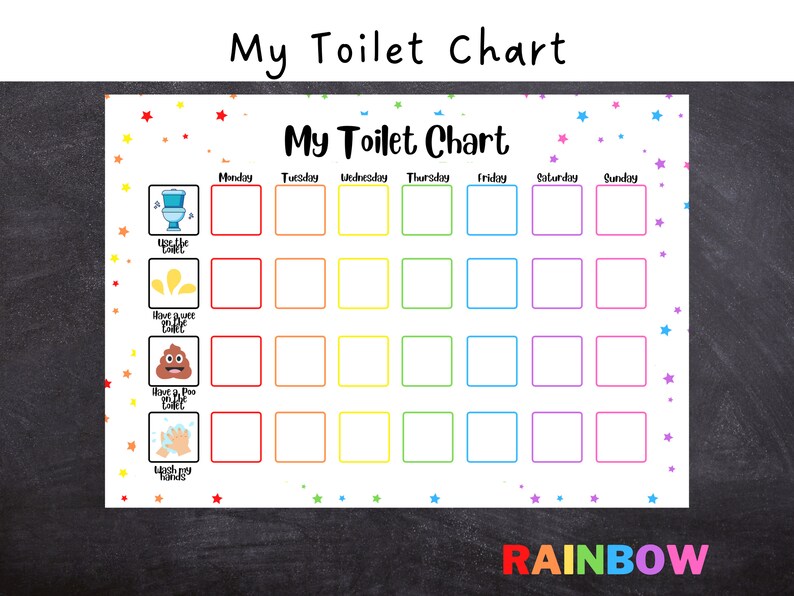 My Toilet Chart Potty Training Child Toddler. Reward Chart | Etsy