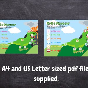 Roll a Dinosaur Dice Game, Dinosaur Party Game, Kids Dino Printable ...