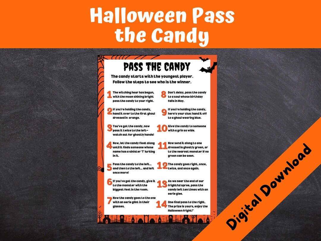 Halloween Pass the Prize Game, Pass the Candy, Pass the Parcel, Left ...