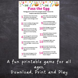 Easter Pass the Egg Game, Pass the Parcel, Left Right Game, Printable ...