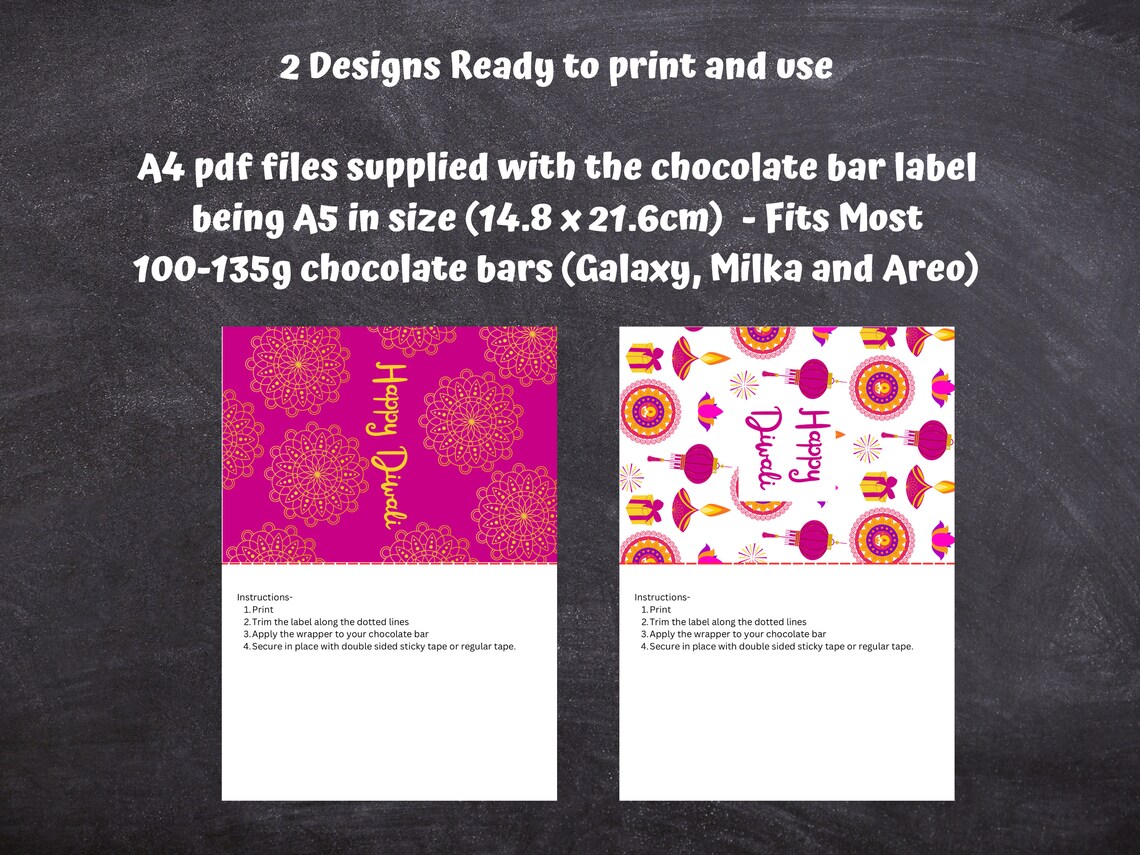 Diwali Chocolate Bar Wrappers Galaxy Chocolate Diwali Gift - Etsy