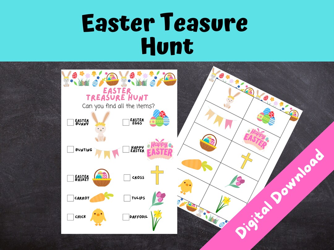 Easter Treasure Hunt, Easter Bunny, Scavenger Hunt, Kids Games, Egg ...