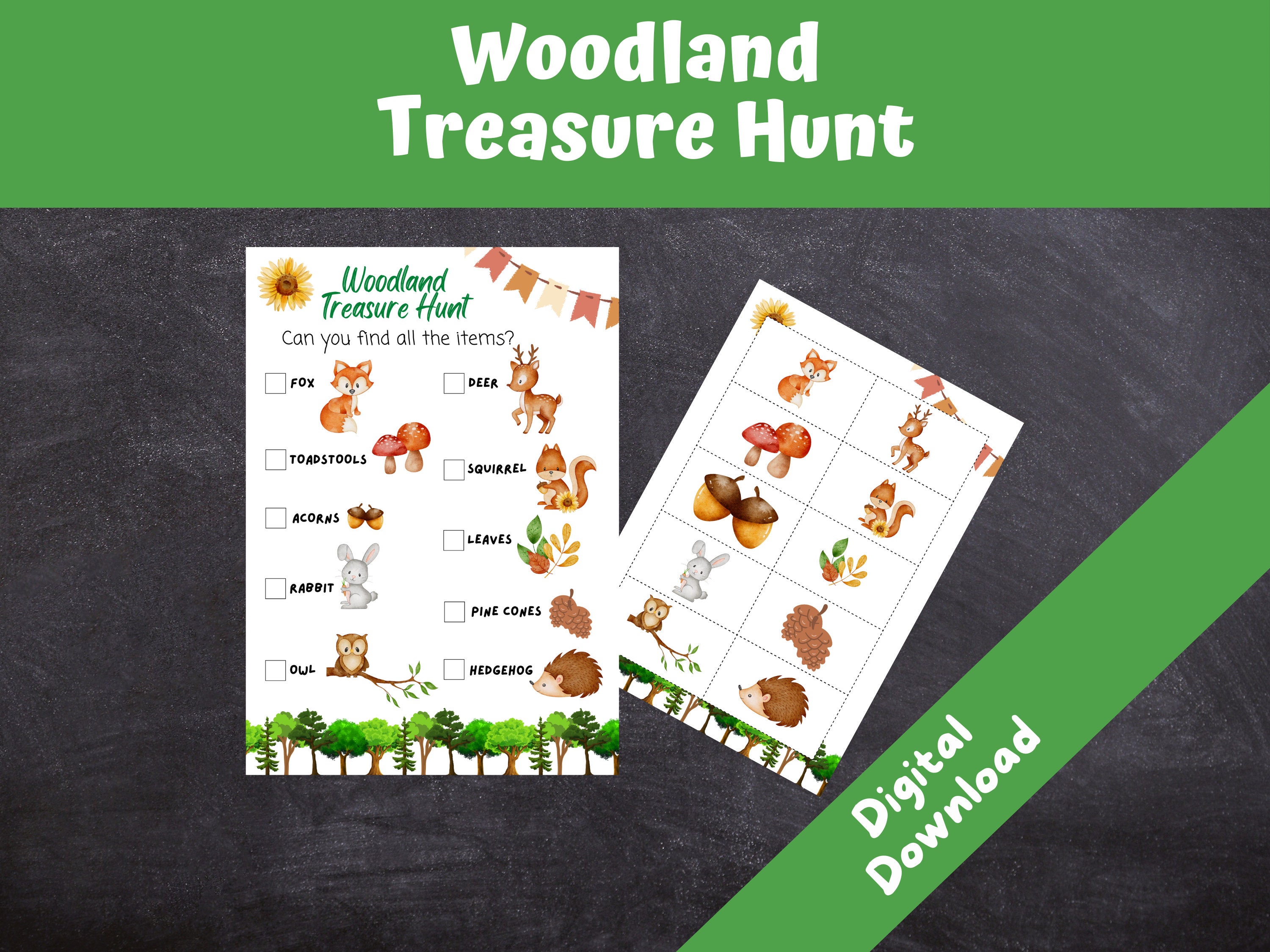 Woodland Treasure Hunt | Kids Birthday Party Games | Scavenger Hunt ...