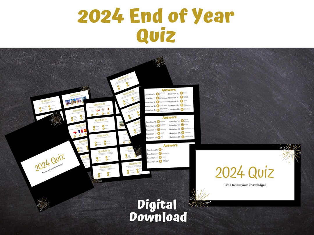 2024 End of Year Quiz, 2024 Trivia, Interactive Game, New Years Quiz ...