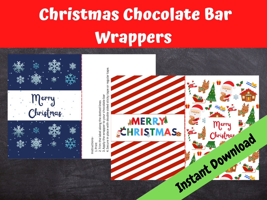Christmas Chocolate Bar Wrappers, Galaxy Chocolate, Xmas Gift ...