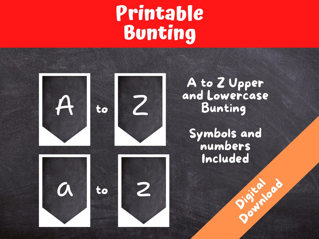 Chalkboard Bunting Letters: Classroom Decor Printable (instant Download ...