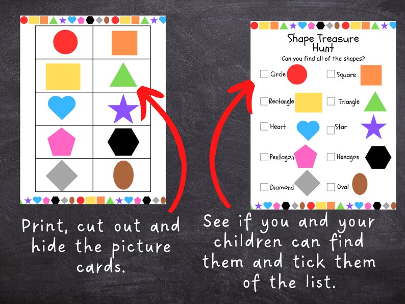 Shapes Treasure Hunt | Kids Birthday Party Games | Shape Scavenger Hunt ...