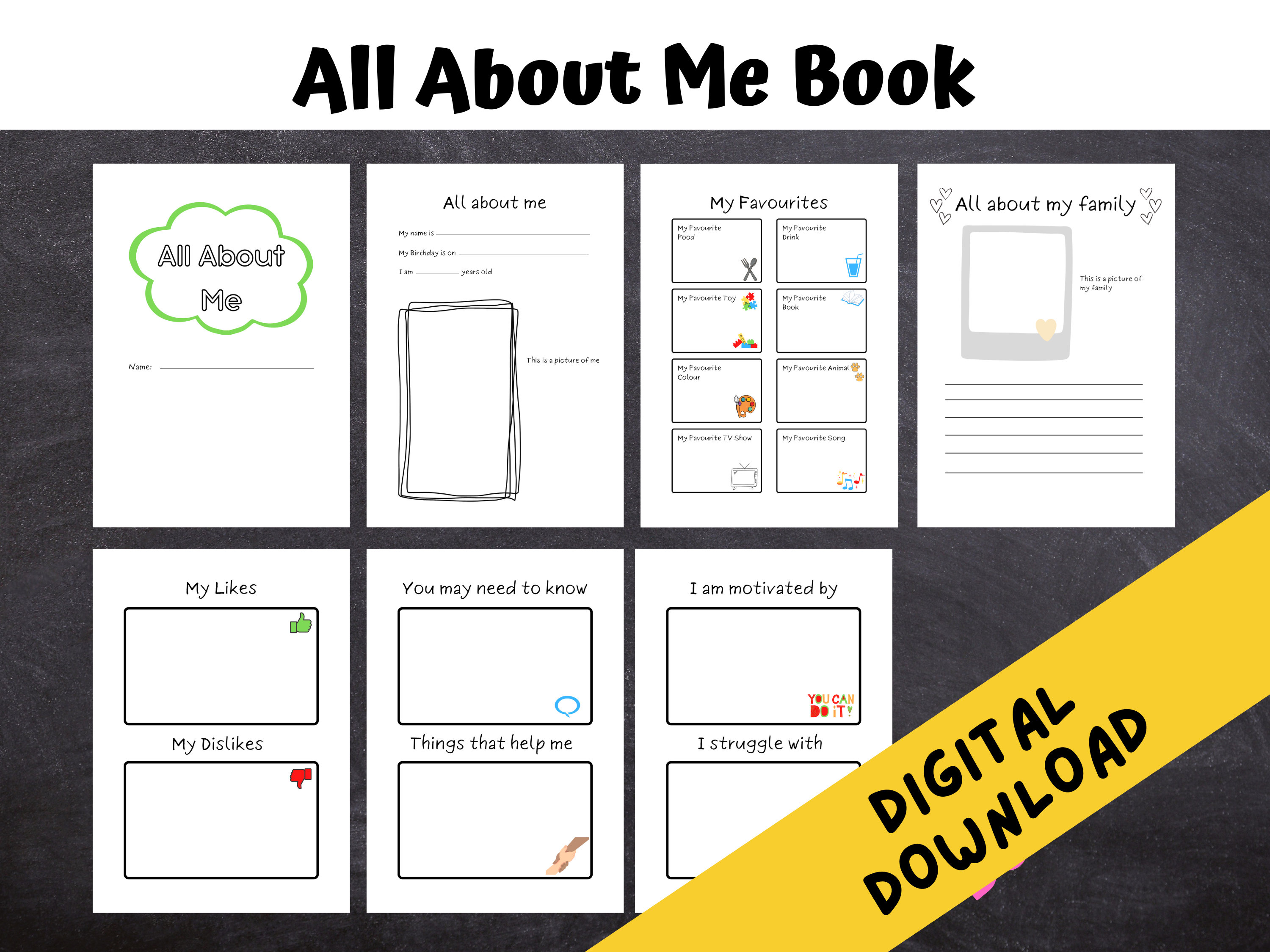 All About Me Book, New School Booklet, Getting to Know Me Icebreaker ...