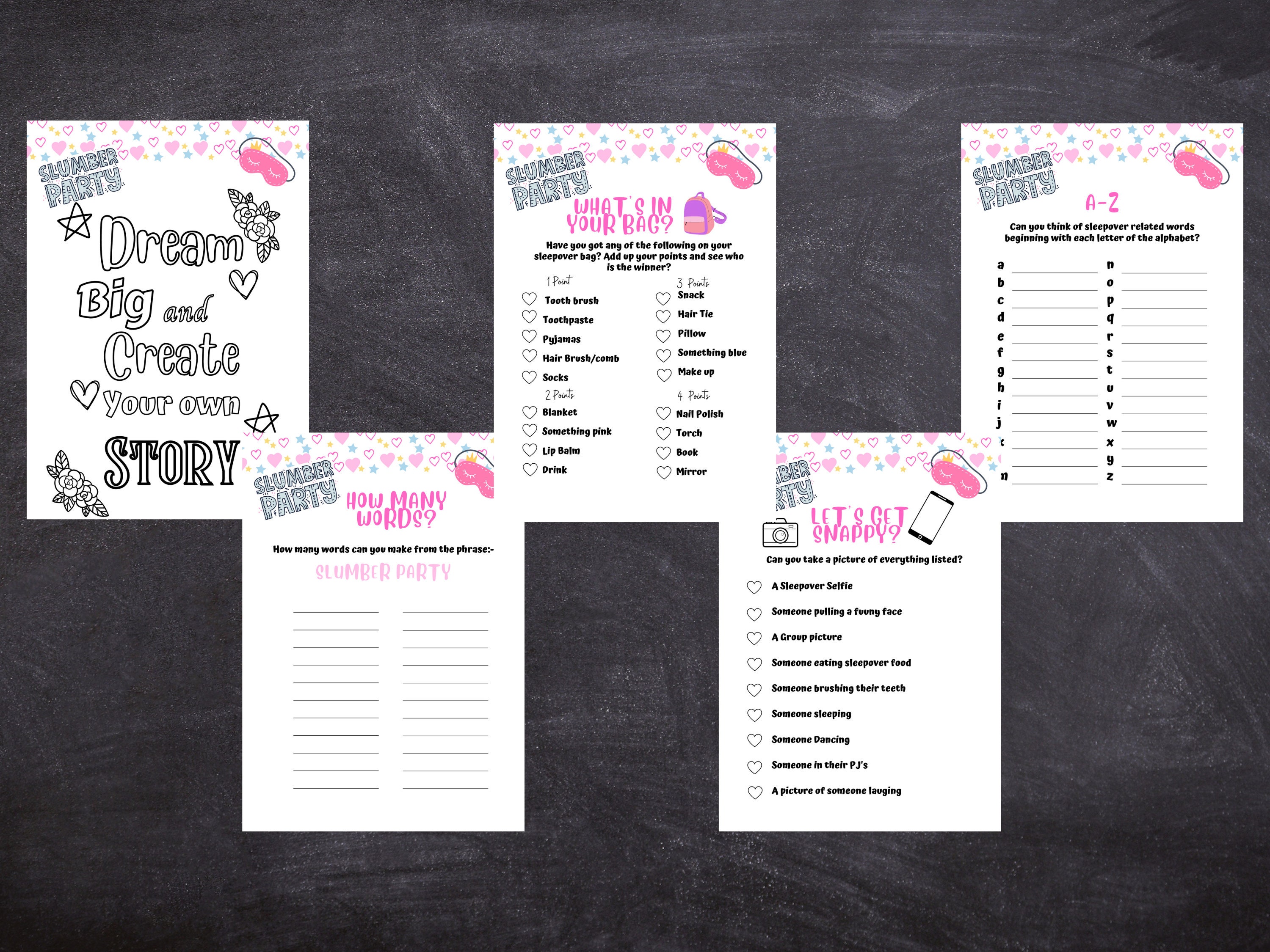 Slumber Party Games Sleepover Games Slumber Party Bundle Kids Tween ...