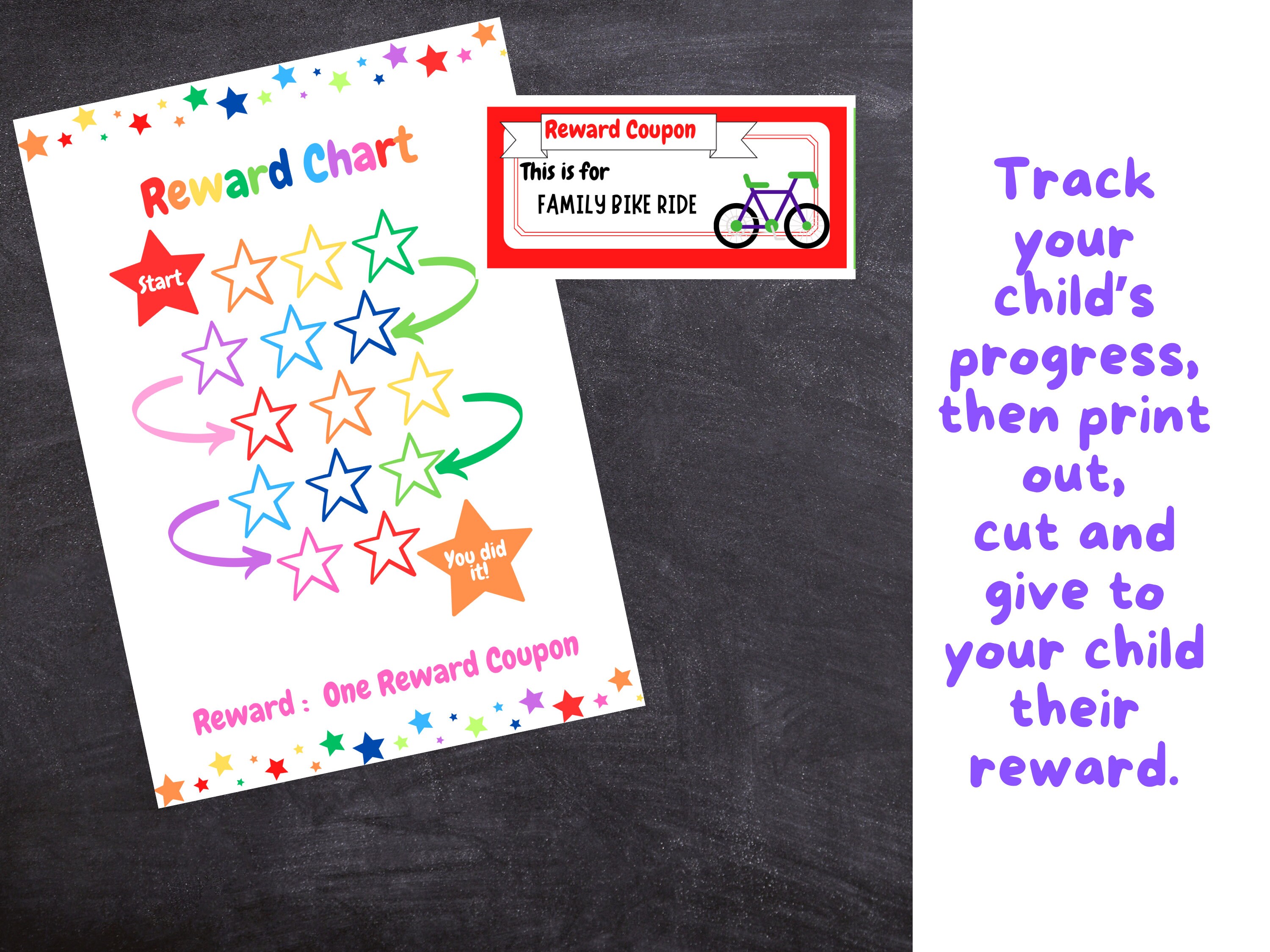 Kids Reward Chart & Coupons: Printable Behavior Management (digital ...