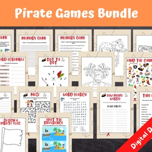 Pirate Party Games Bundle, Kids Birthday, Pirate Party Activity Pack ...