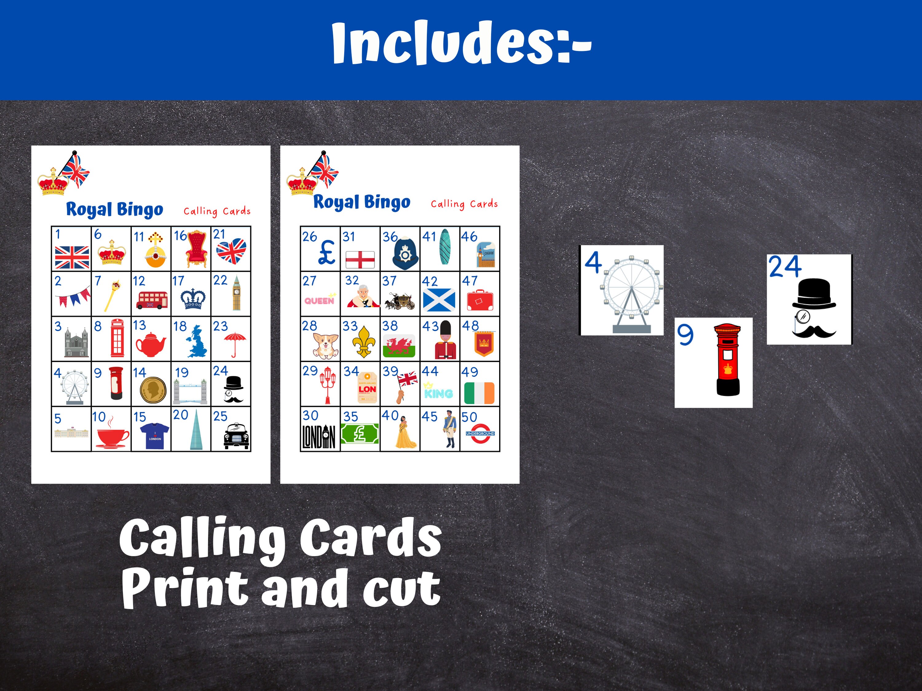 Royal Bingo the Kings Coronation Bingo Game King Charles III - Etsy