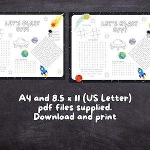 Space Activity Sheet, Coloring Sheet, Space Party, Kids Birthday ...
