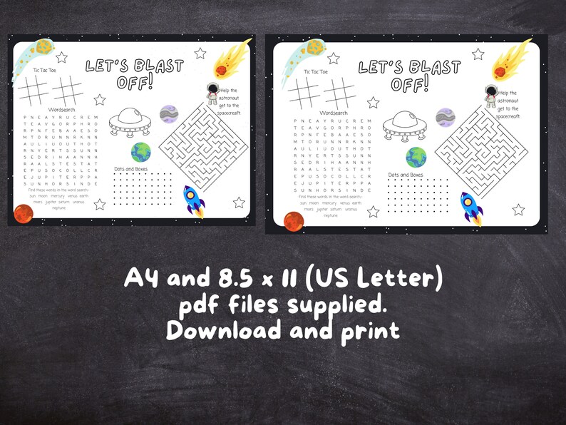 Space Activity Sheet, Coloring Sheet, Space Party, Kids Birthday ...