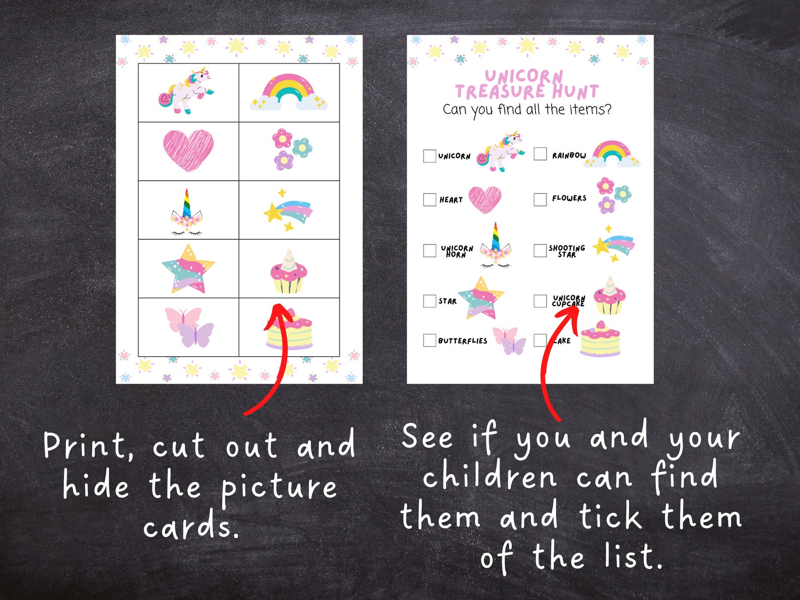 Unicorn Treasure Hunt, Kids Birthday Party Games, Unicorn Scavenger ...