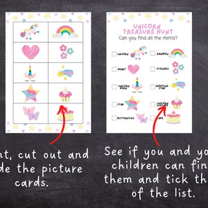 Unicorn Treasure Hunt, Kids Birthday Party Games, Unicorn Scavenger ...