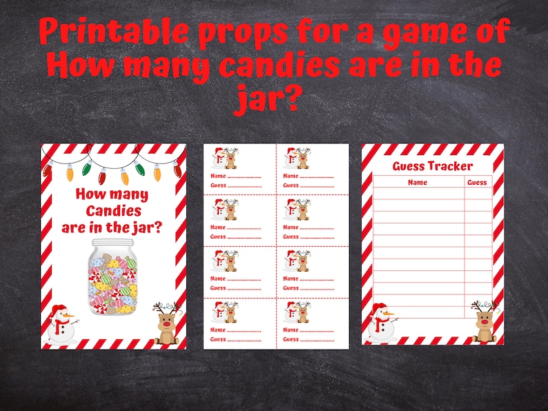How Many Candies Are in the Jar Game, Christmas Fayre, Guessing Game ...