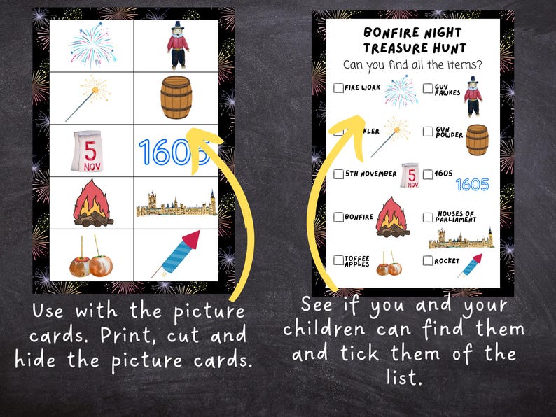 Bonfire Night Themed Treasure Hunt, Kids Bonfire Party Games, 5th ...