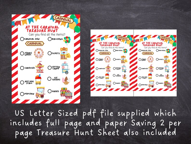 Carnival Treasure Hunt Game: Kids Birthday Party Activity (digital ...