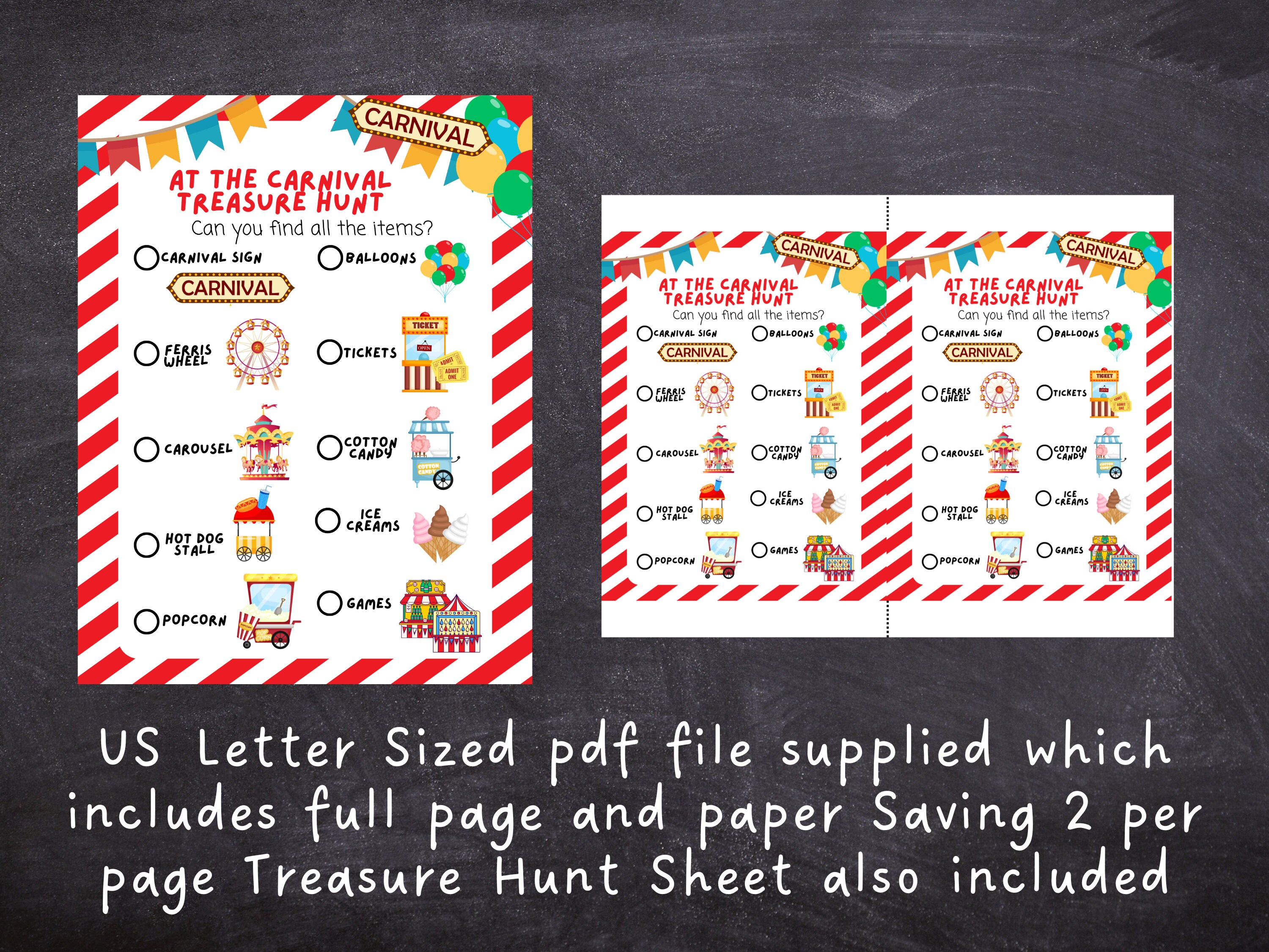 Carnival Treasure Hunt Game: Kids Birthday Party Activity (digital ...