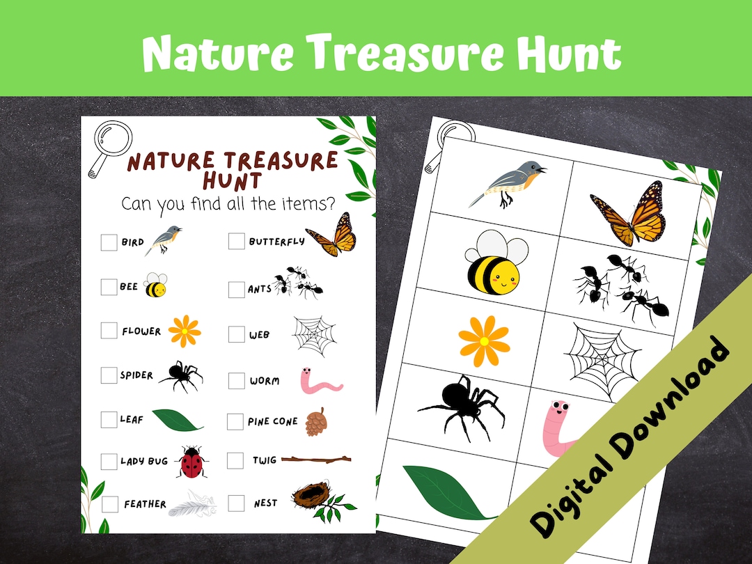 Nature Treasure Hunt Kids Birthday Party Games Nature - Etsy