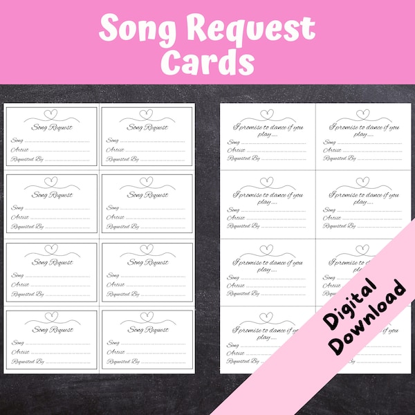 Song Request Cards - Etsy