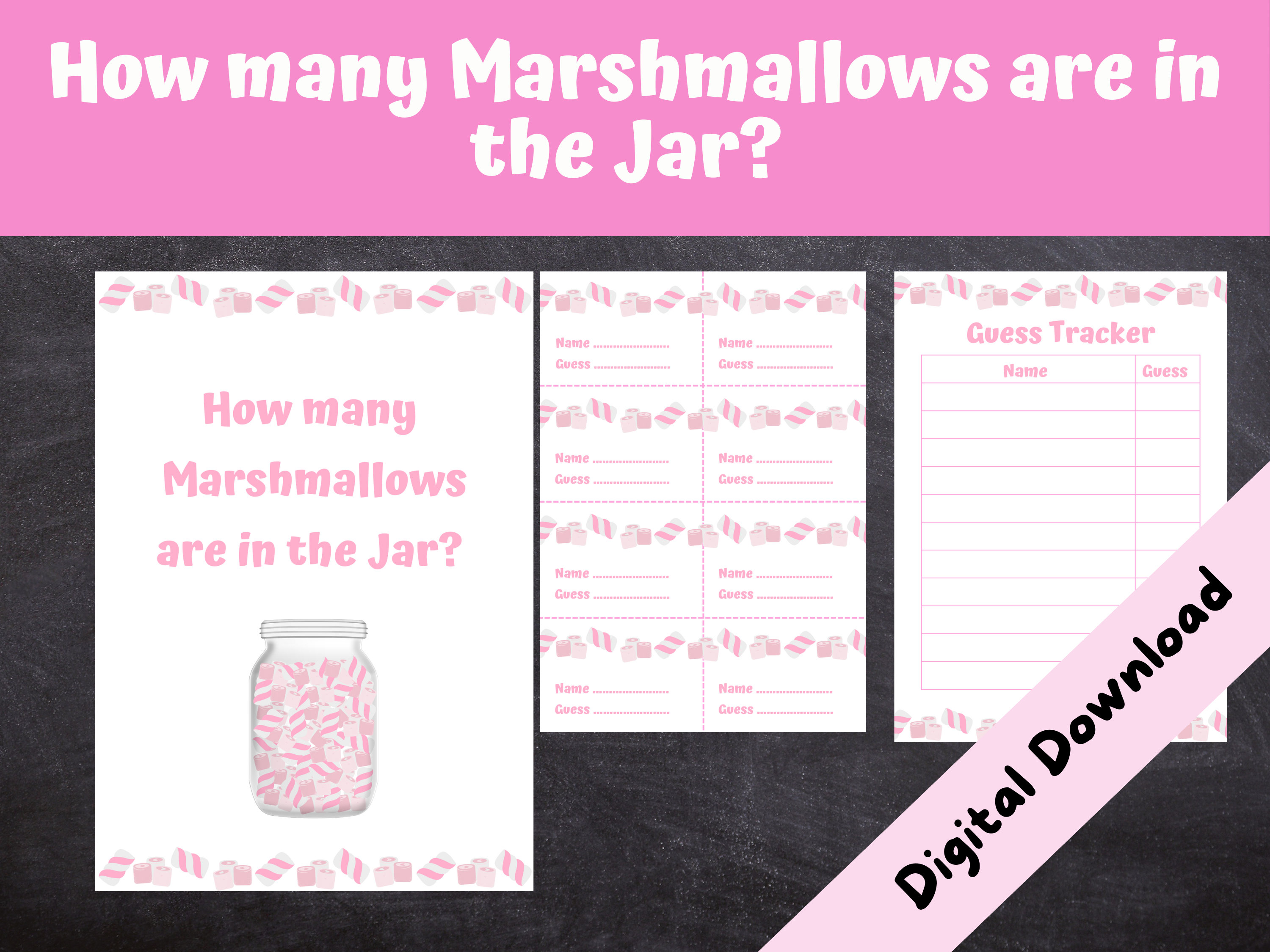 Marshmallow Jar Guessing Game: Kids Birthday, Baby Shower (digital Download) - Etsy