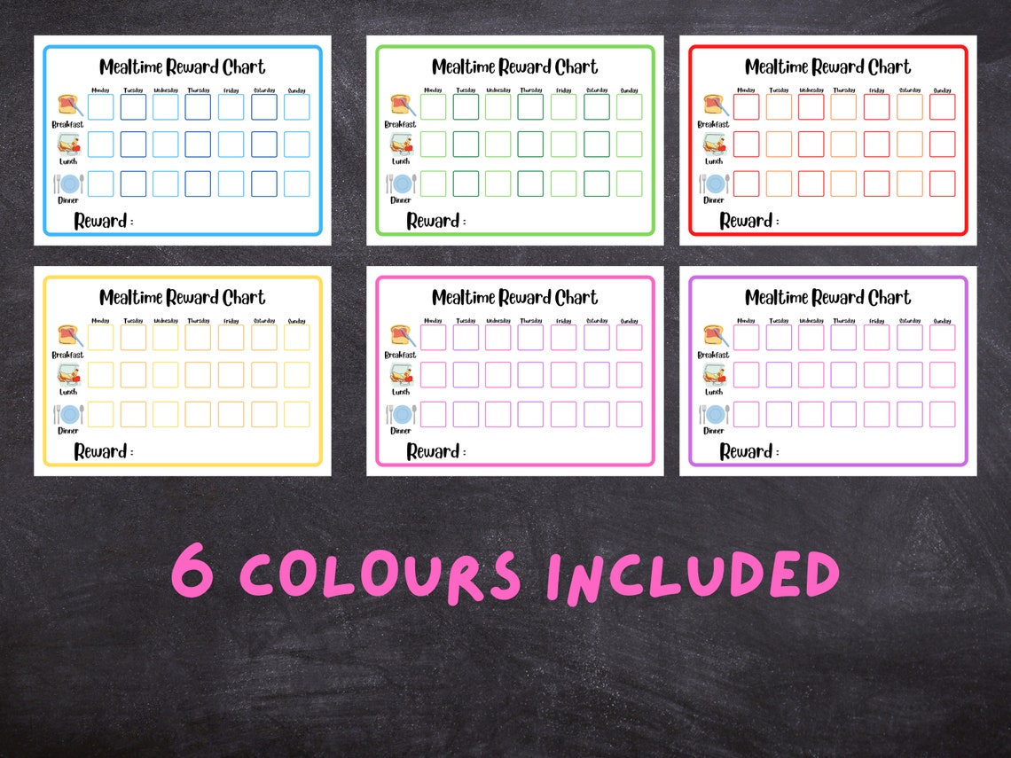 Mealtime Reward Chart, Kids Reward Chart, Fussy Eaters, Picky Eaters ...
