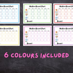 Mealtime Reward Chart, Kids Reward Chart, Fussy Eaters, Picky Eaters ...
