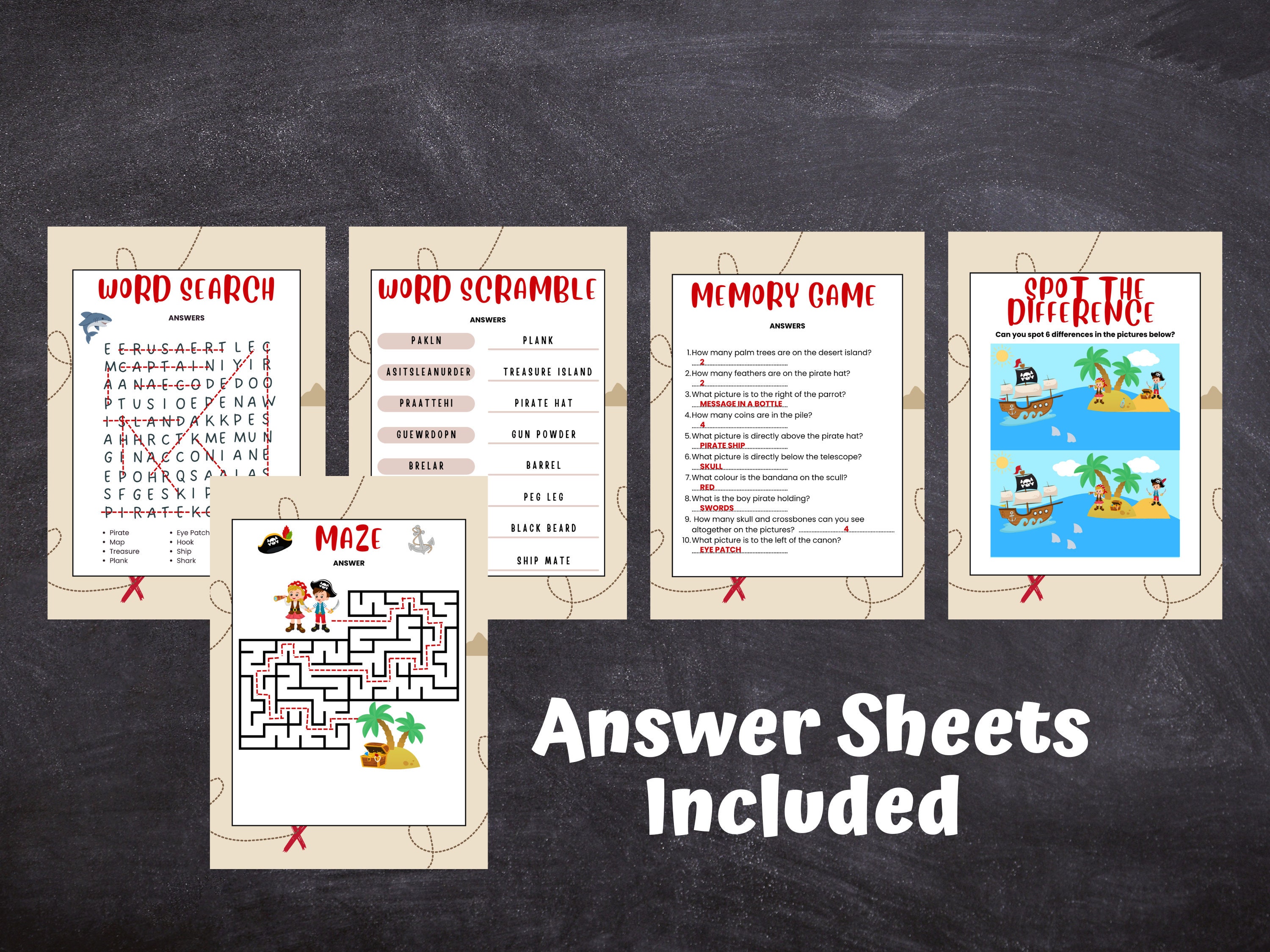 Pirate Party Games Bundle: Kids Birthday Activity Pack (digital ...