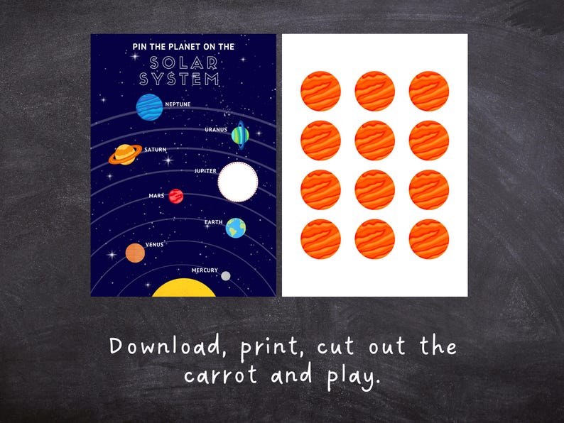 Pin the Planet on the Solar System, Space Party, DIY Party Game ...