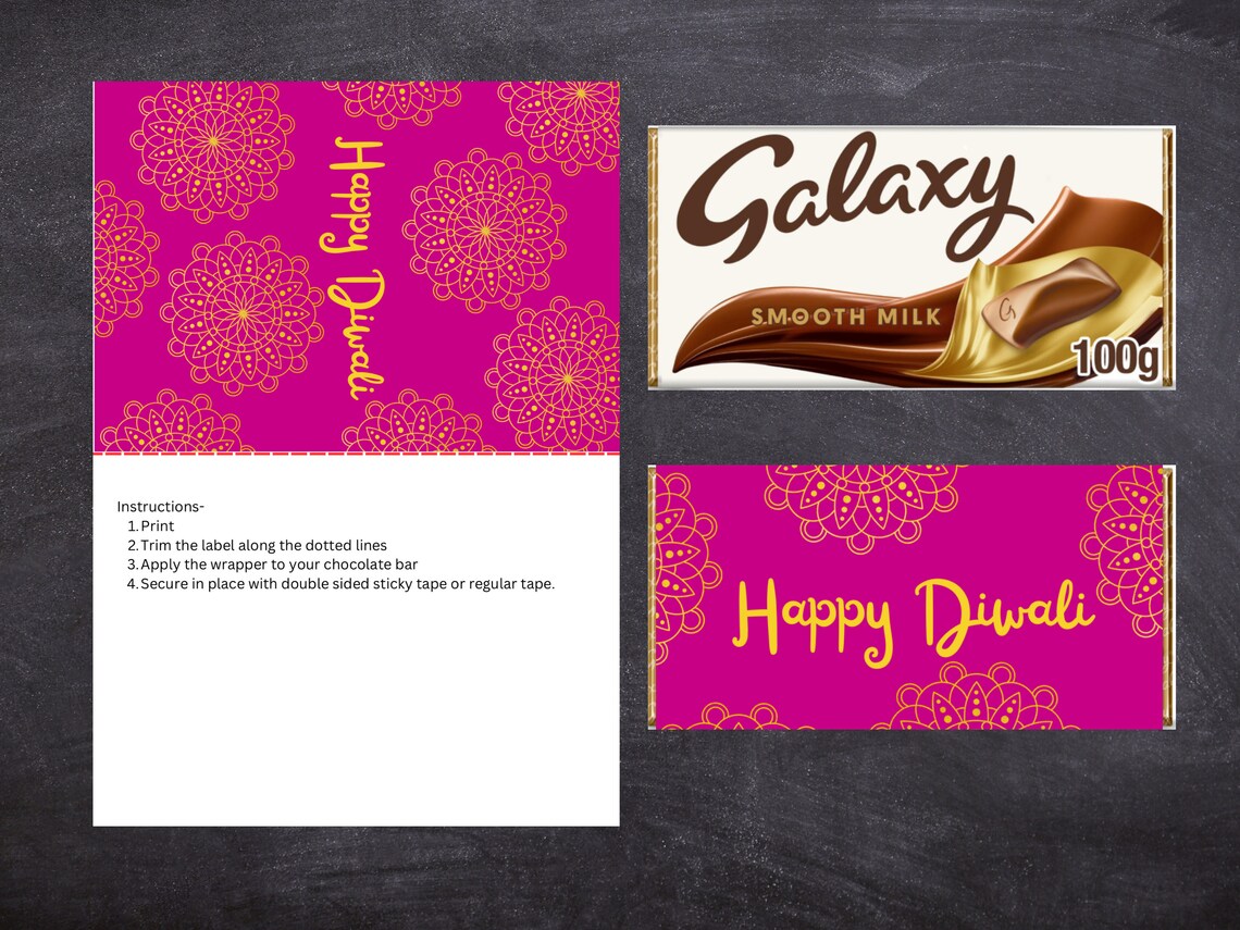 Diwali Chocolate Bar Wrappers Galaxy Chocolate Diwali Gift - Etsy