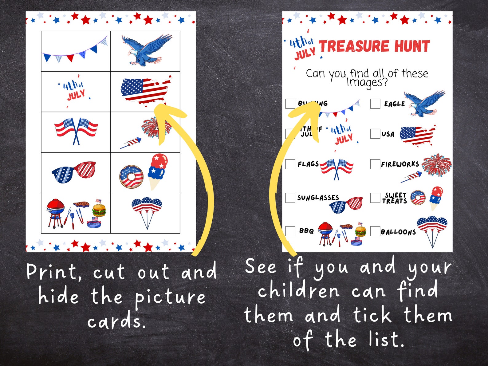 Fourth of July Treasure Hunt, Kids Party Game, Scavenger Hunt, 4th of ...