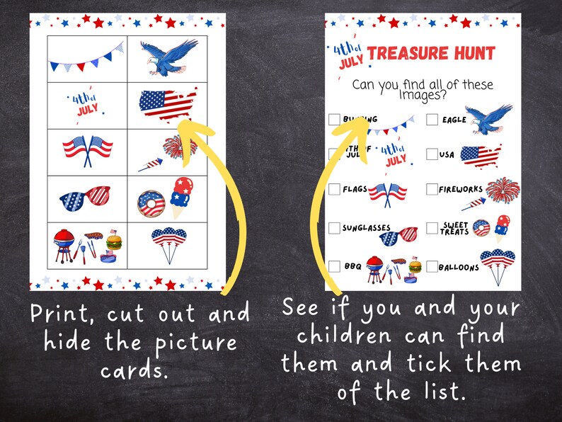 Fourth of July Treasure Hunt, Kids Party Game, Scavenger Hunt, 4th of ...
