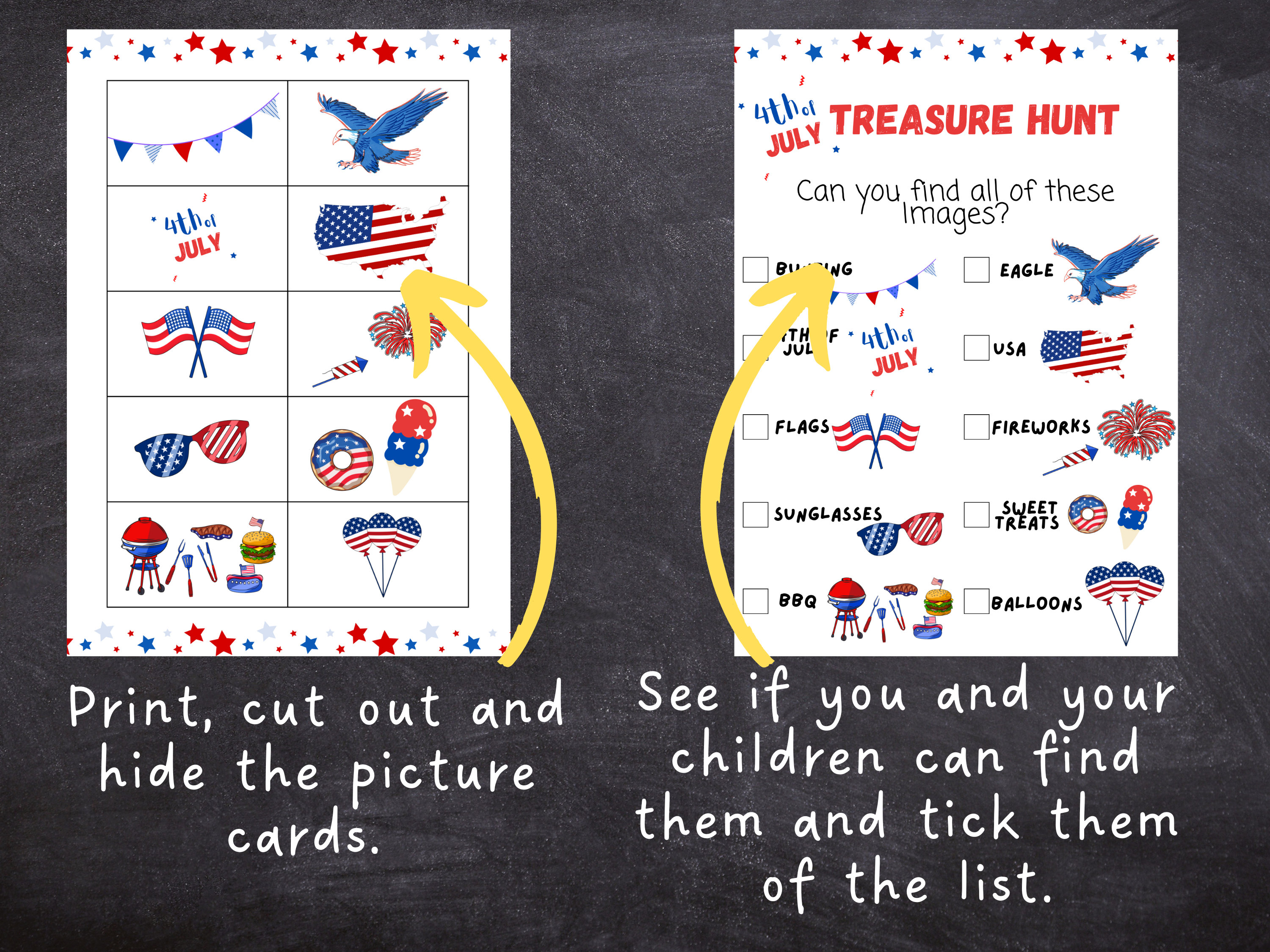 Fourth of July Treasure Hunt, Kids Party Game, Scavenger Hunt, 4th of ...