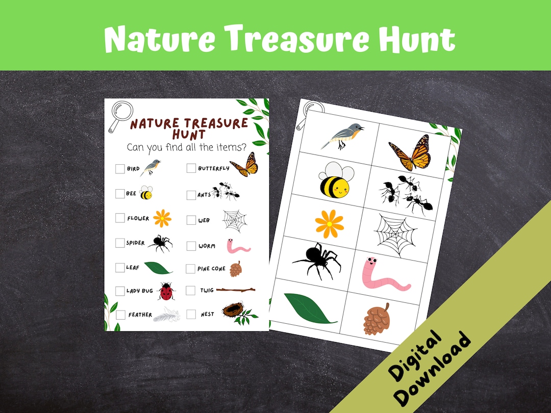 Nature Treasure Hunt | Kids Birthday Party Games | Nature Scavenger ...