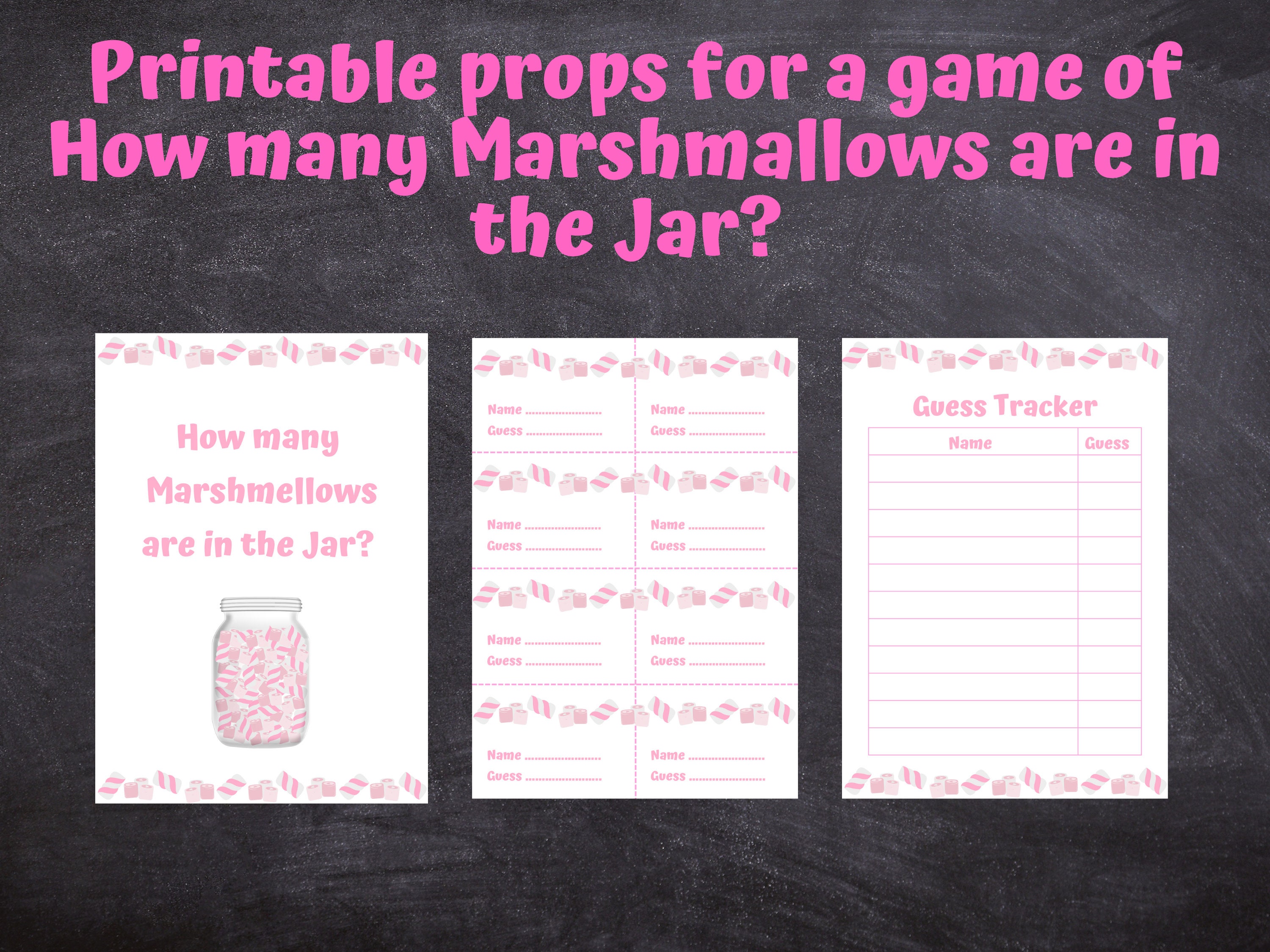 How Many Marshmallows Are in the Jar Game, Kids Birthday Party ...