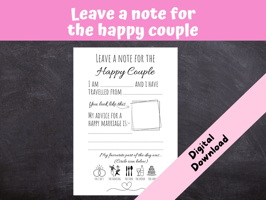 Wedding Guest Message Sheet: Minimalist Guestbook (digital Download) - Etsy