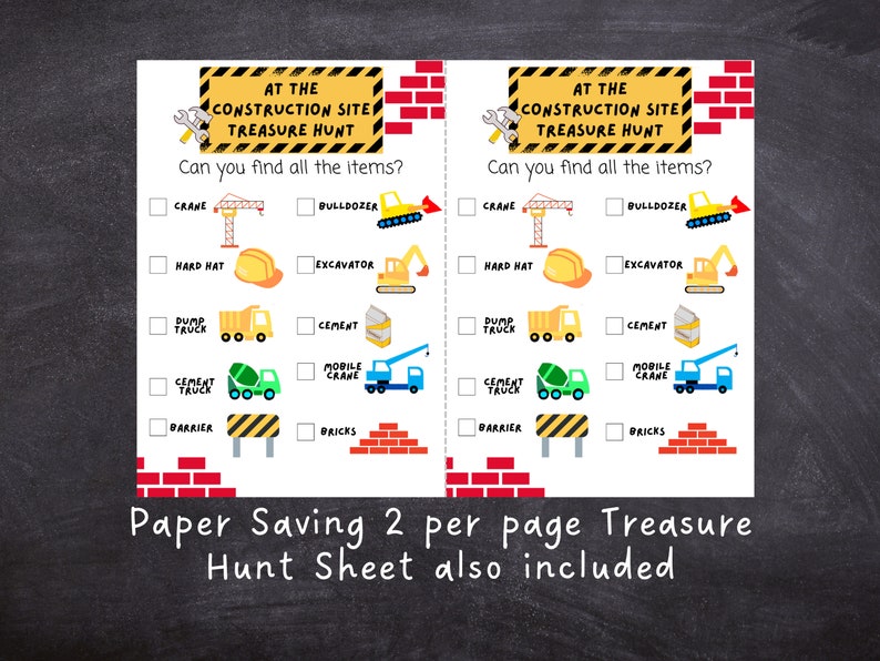 Construction Site Treasure Hunt: Kids Birthday Party Game (digital ...