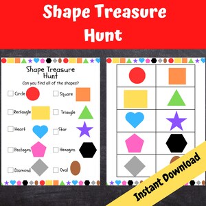 Shapes Treasure Hunt | Kids Birthday Party Games | Shape Scavenger Hunt ...