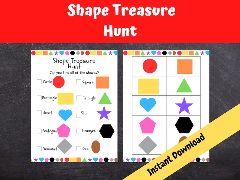 Shapes Treasure Hunt | Kids Birthday Party Games | Shape Scavenger Hunt ...