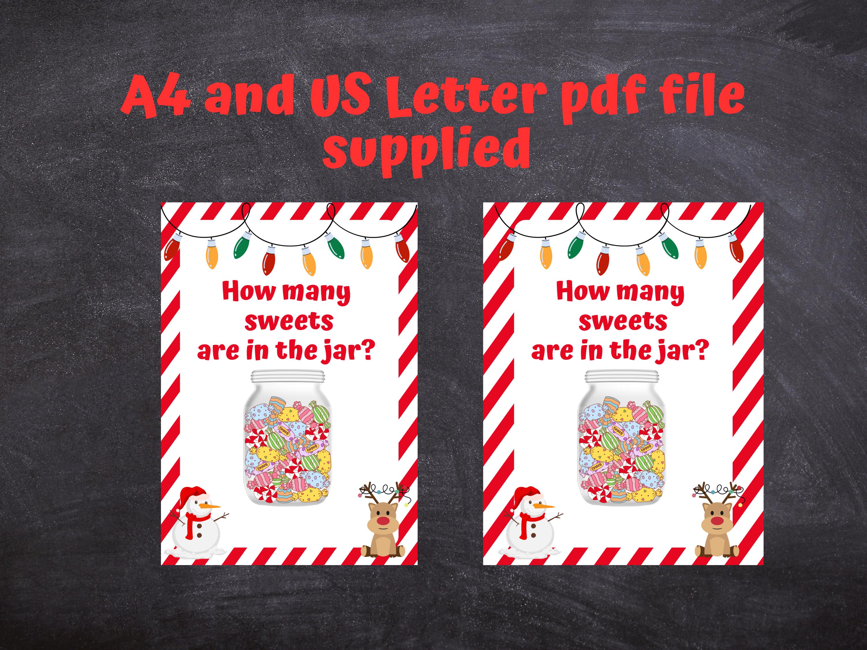How Many Sweets Are in the Jar Game, Christmas Fayre, Guessing Game ...